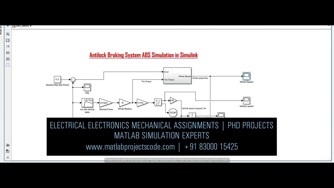 Antilock Braking System ABS Simulation in Simulink | ABS BRAKING - YouTube