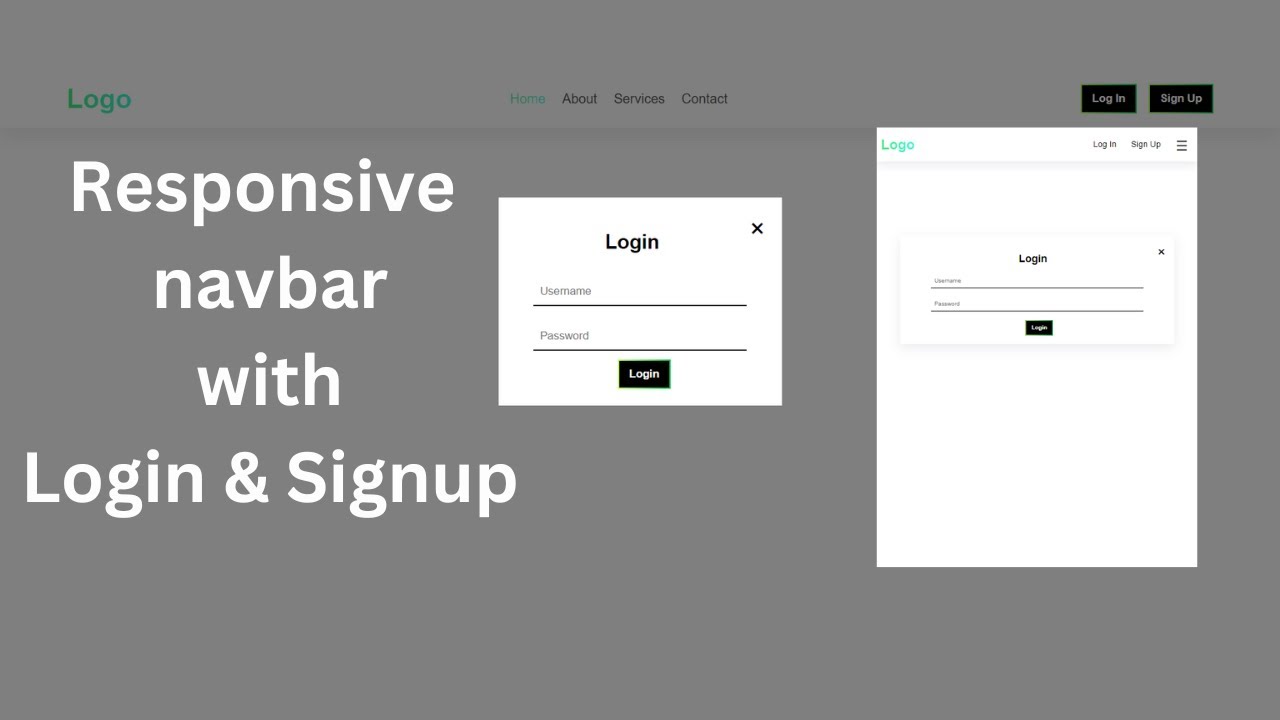 Responsive Navbar with Login & Signup | HTML, CSS & JavaScript # ...