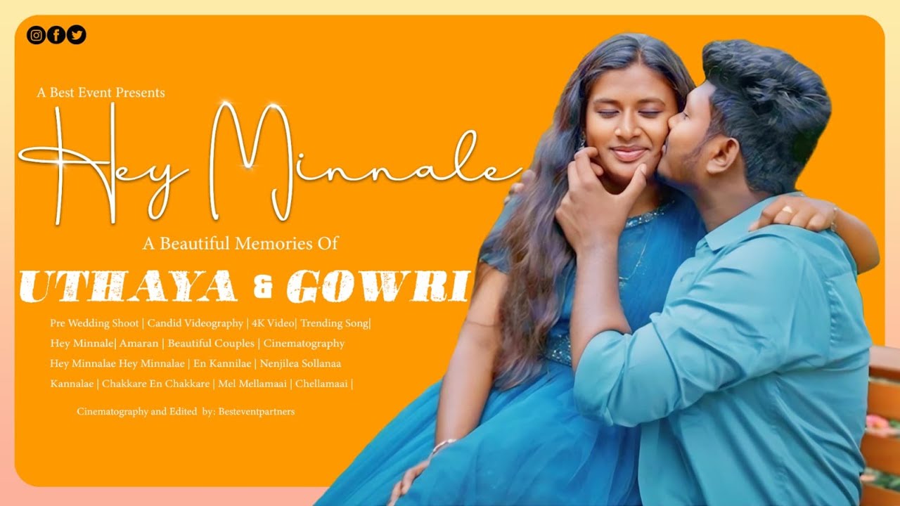 Hey Minnale song | PreWeddingshoot | Uthayakumar & Gowri | Tirupur ...