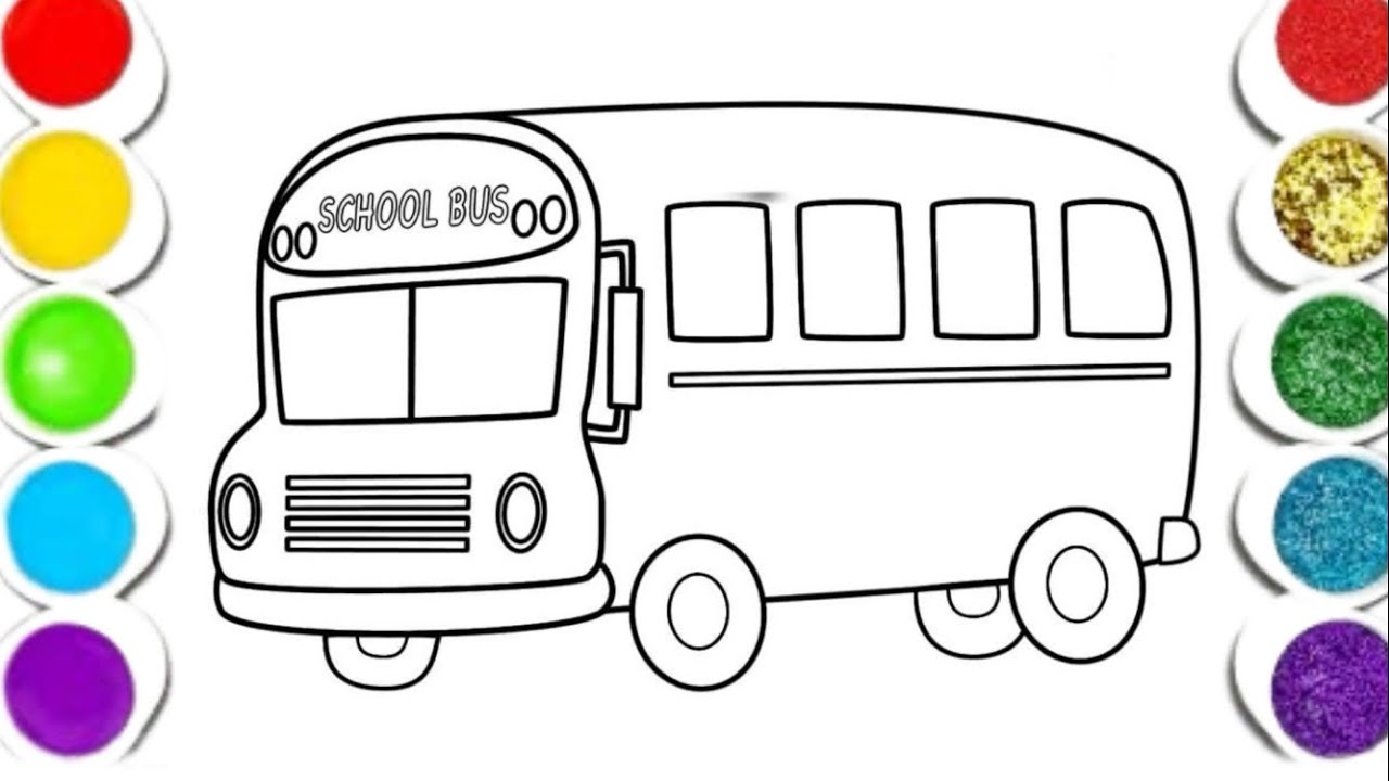 School Bus 🚌 Drawing, Painting, Coloring for Kids and Toddlers # ...