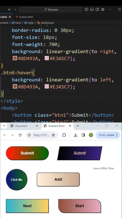 Gradient Hover Effect Buttons#CSS#GradientHoverEffect#WebDevelopment#Coding#FrontEnd#Programming ...