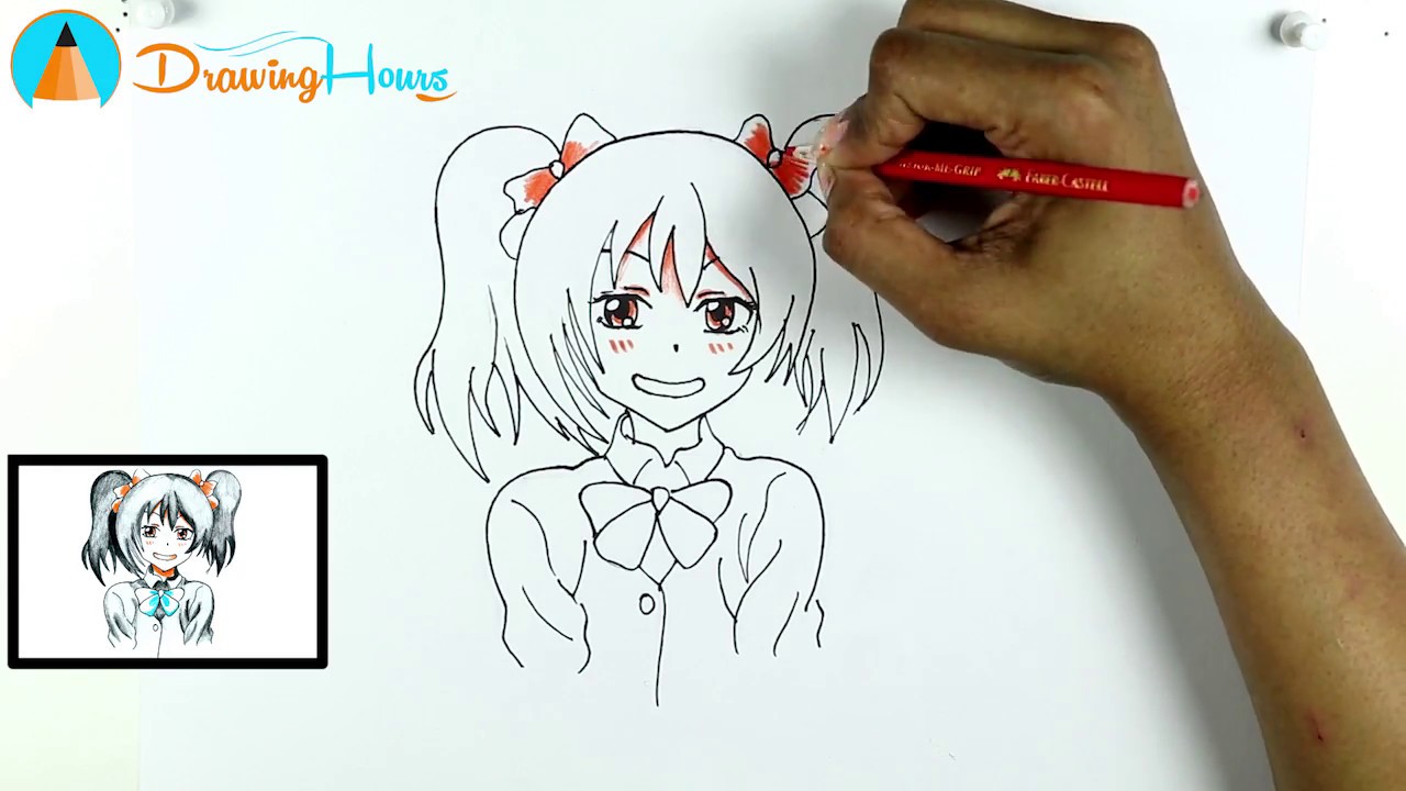 How to Draw Anime Girl Step by Step | By DrawingHours - YouTube