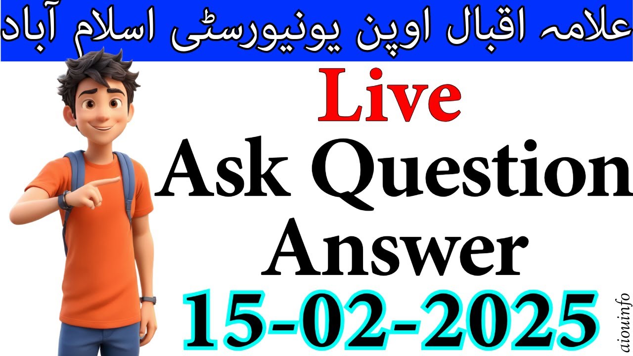 AIOU Q&A Live 🔴 | Allama Iqbal Open University Admissions, Exams & CMS ...
