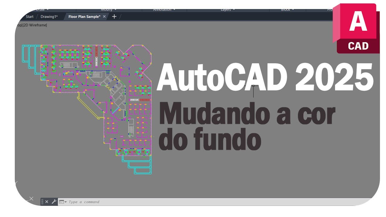 AutoCAD 2025 Mudando cor da tela - YouTube
