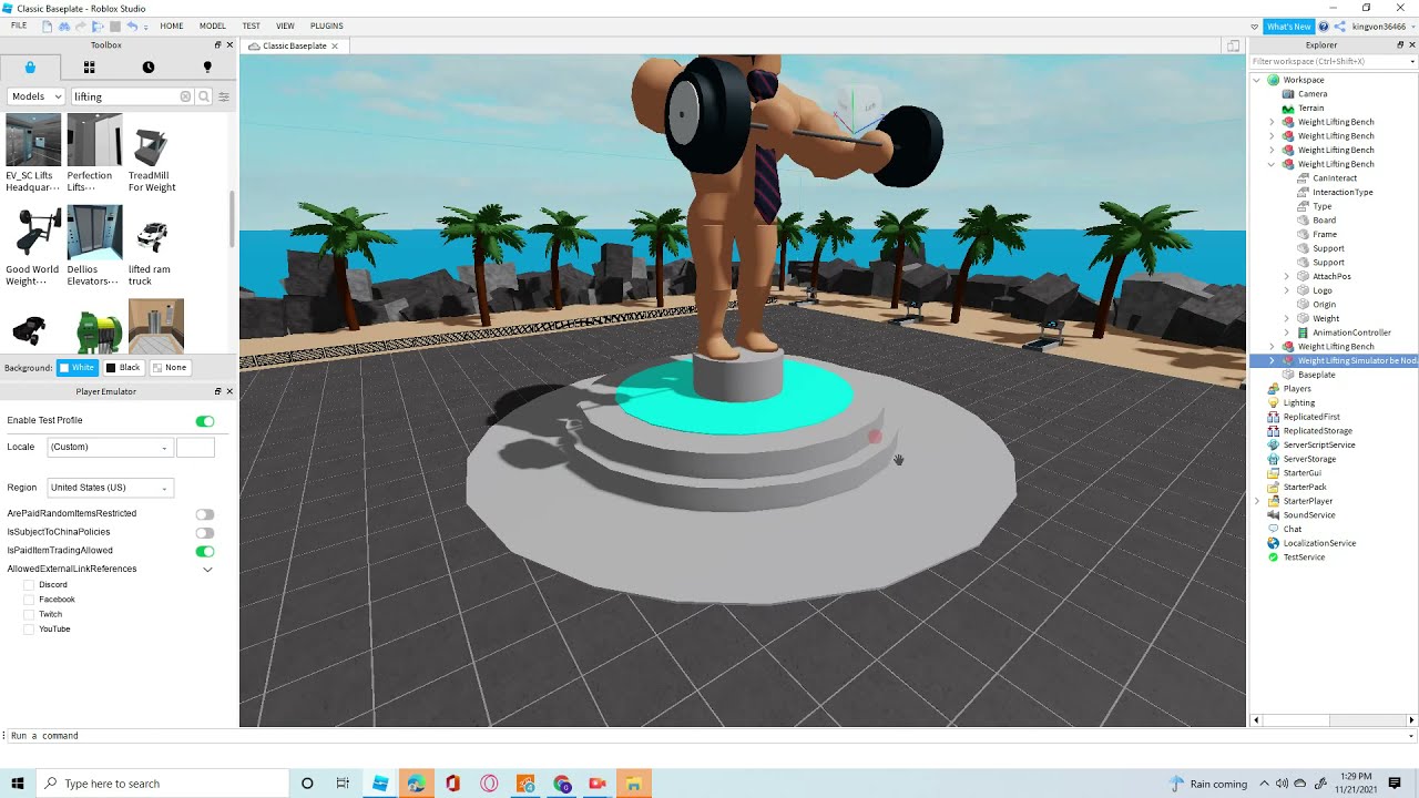 i build my own weight lifting simulator in [roblox] - YouTube