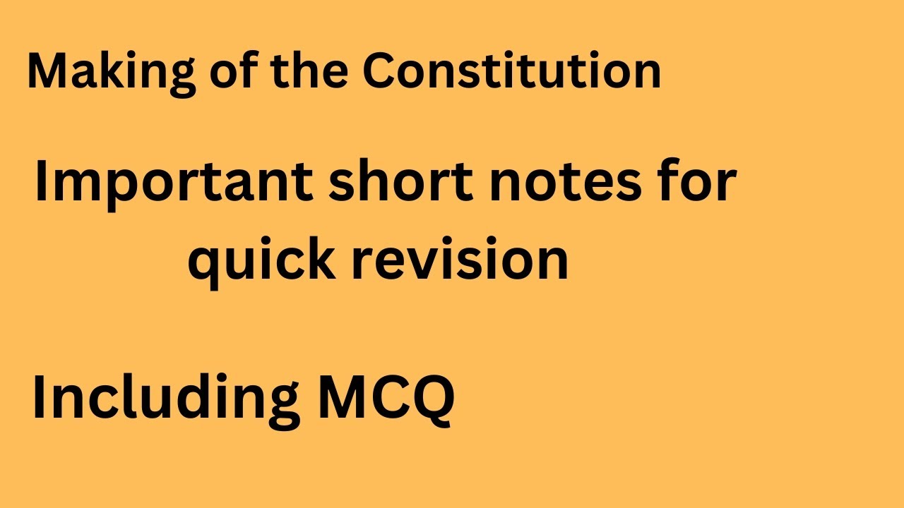 Indian Polity | Making of the constitution | short notes with MCQ ...