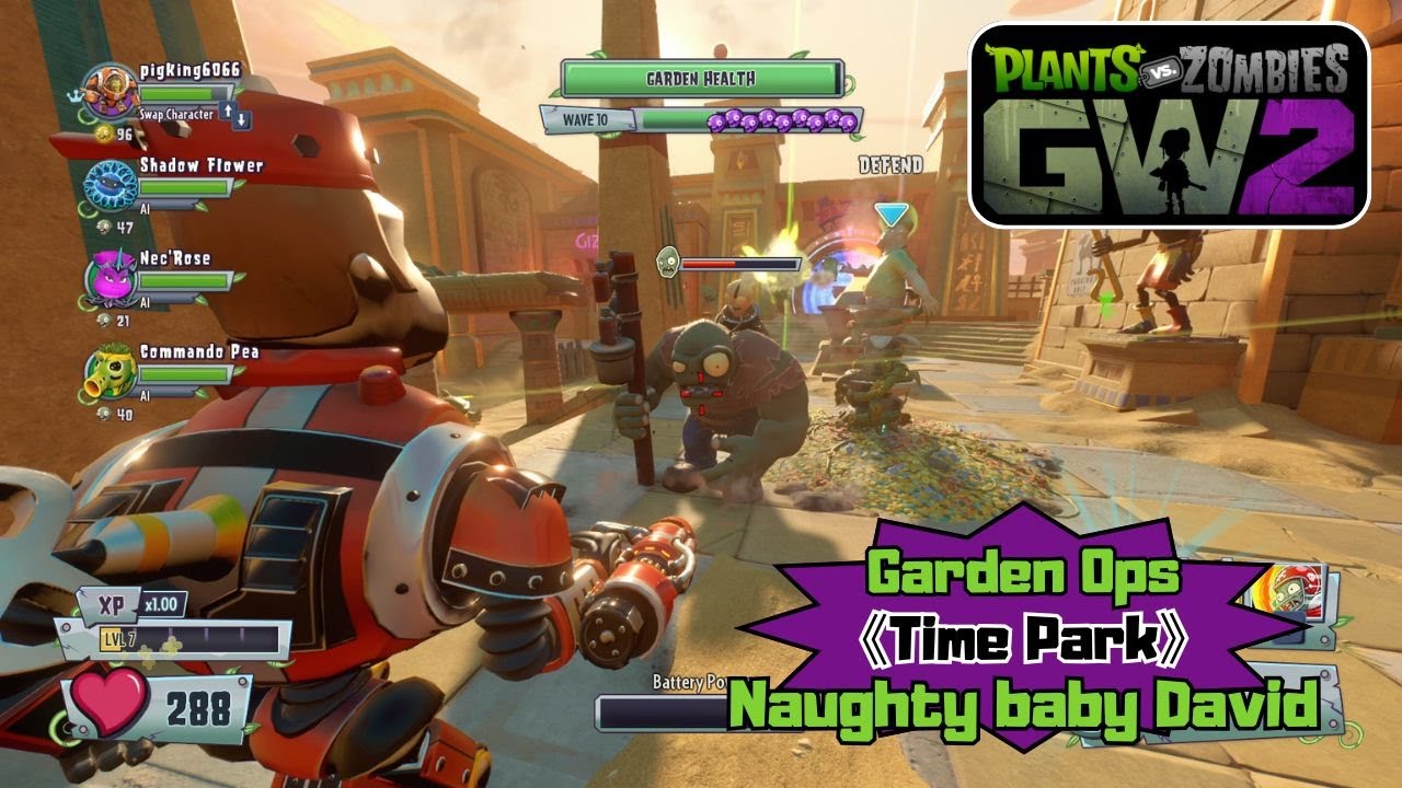 PvZ GW 2 | Garden Ops | Time Park | Naughty baby David | GW2 MOD Crazy ...