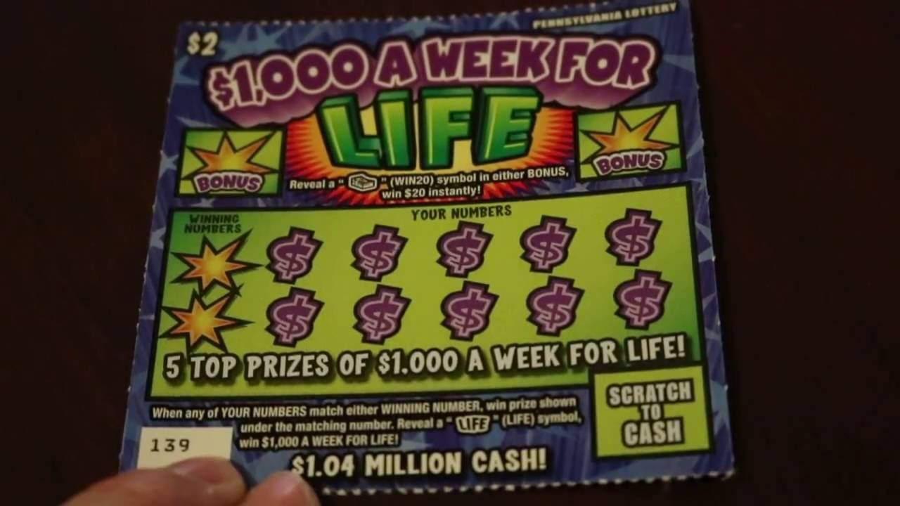 PA Lottery Ticket 1000 A Week For Life Scratch Off Ticket - YouTube