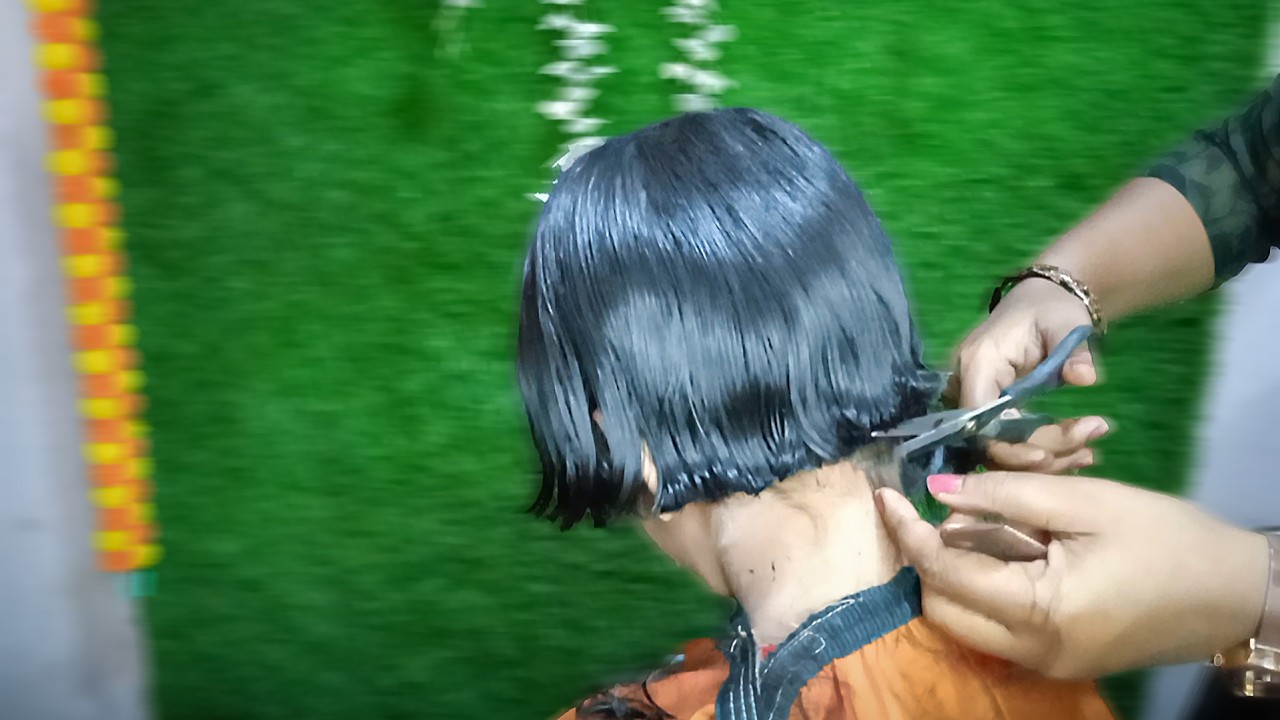long hair cut girl hair cutting /school girls hair cutting / long to ...