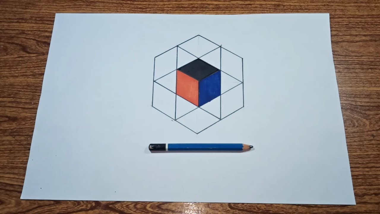 how to draw cube star easy - YouTube
