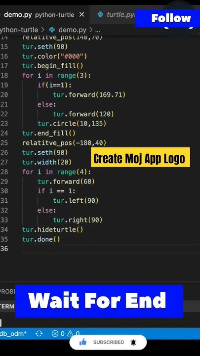 Create Moj App Logo Using Python Code. #python #coding #trending #viralshorts #moj #programming ...