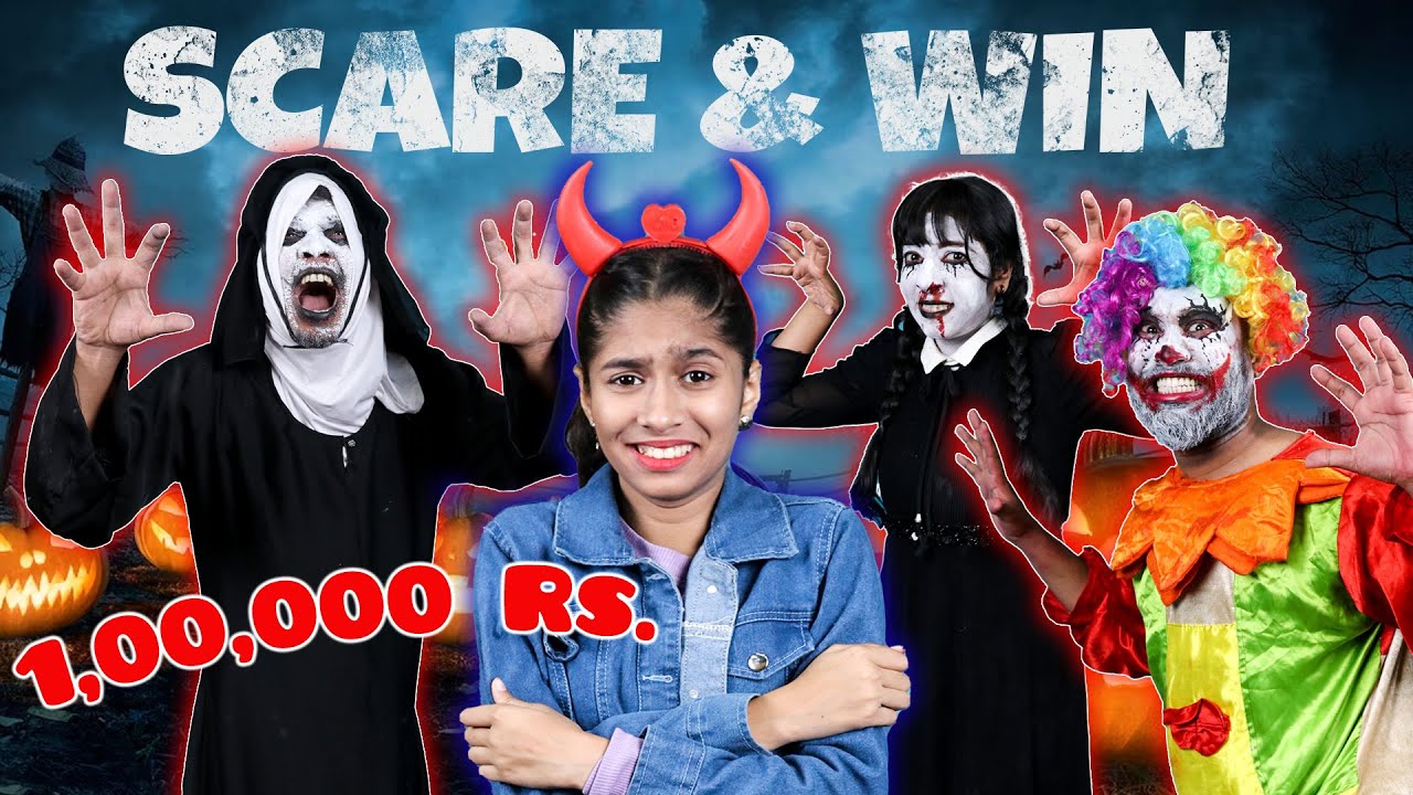 LAST TO SCREAM WINS 1 LAKH Rs. CHALLENGE | Halloween Challenge | PARI'S ...