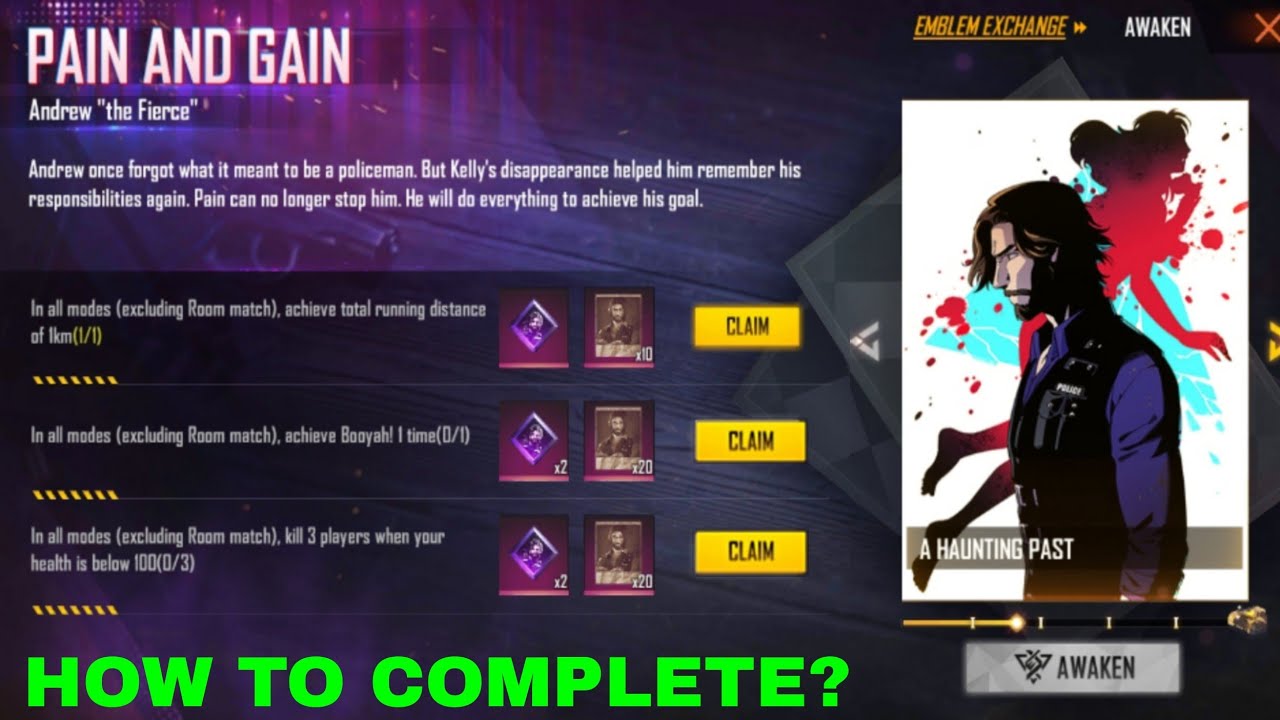 How to complete Awakening Andrew missions in free fire | 100% real ...