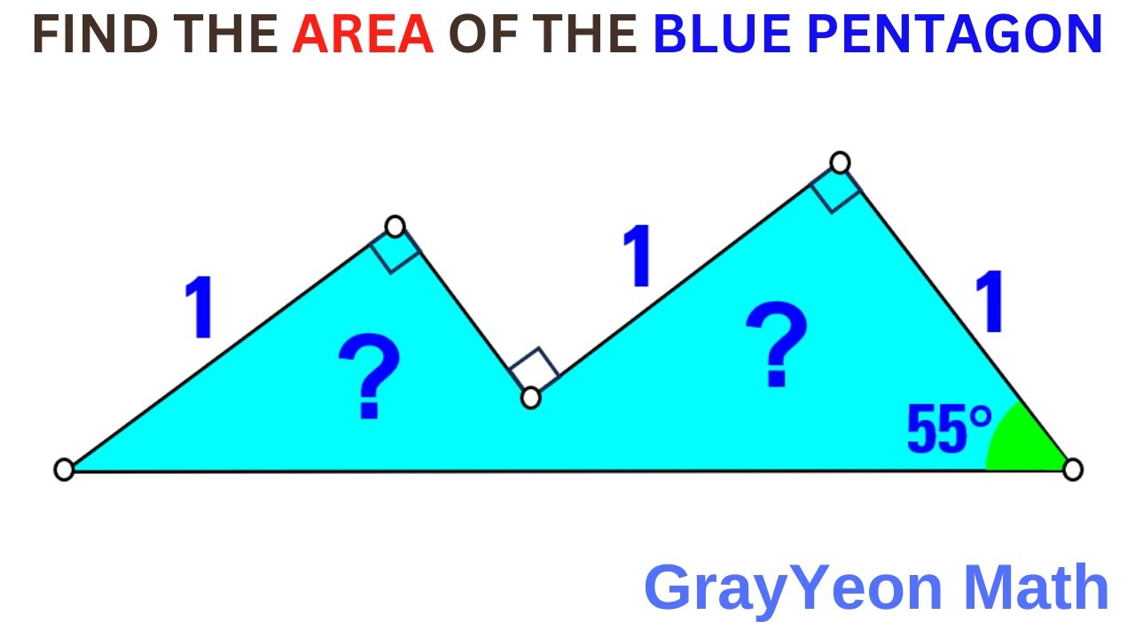 Find the area of the blue region Important Geometry skills explained # ...