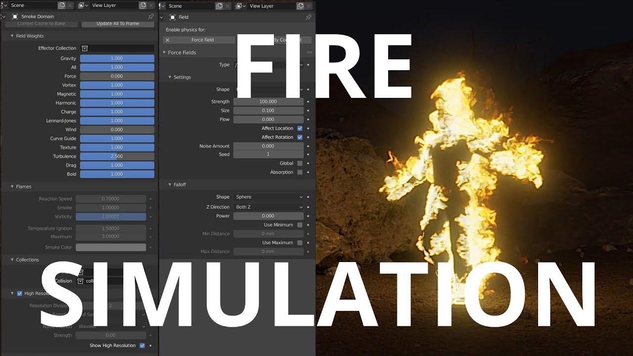 Blender 2.81| Fire Simulation With Parameters Demonstration | Burning ...