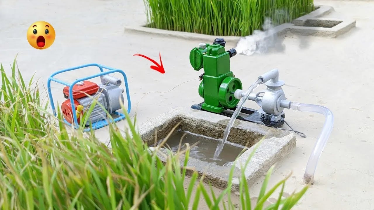diy tractor mini well water pump diesel engine science project ...