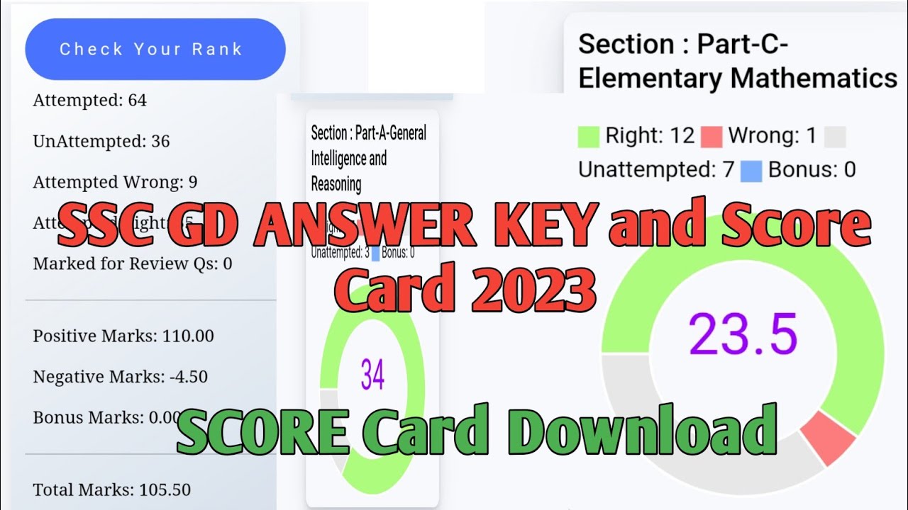 Rankiq पर Answer key कैसे Check करें | ssc marks score card $ Rankiq ...