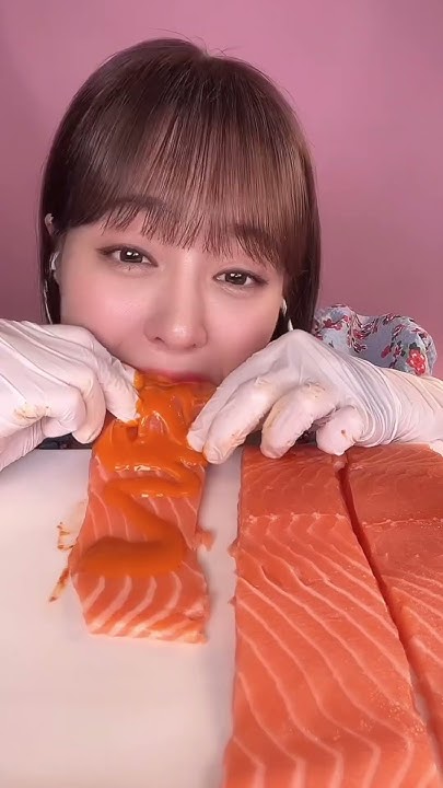 Asmr 5kg 차이 효보스 연어먹방🐟🧡salmon Mukbang 숏츠 선공개 Youtube