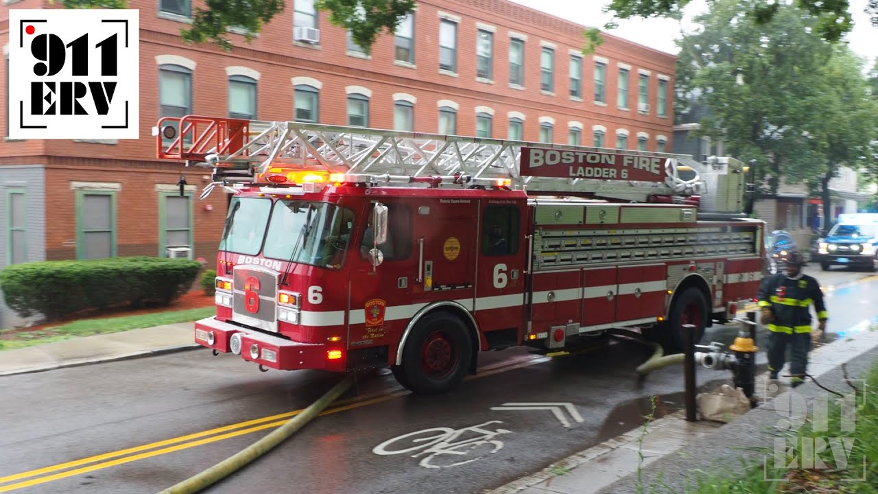 Boston Fire Truck Responding | Ladder 6 - YouTube