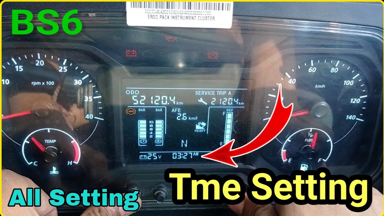 Tata Heavy Commercial Vehicle Cluster Time Setting BS6 || BS6 TATA ...