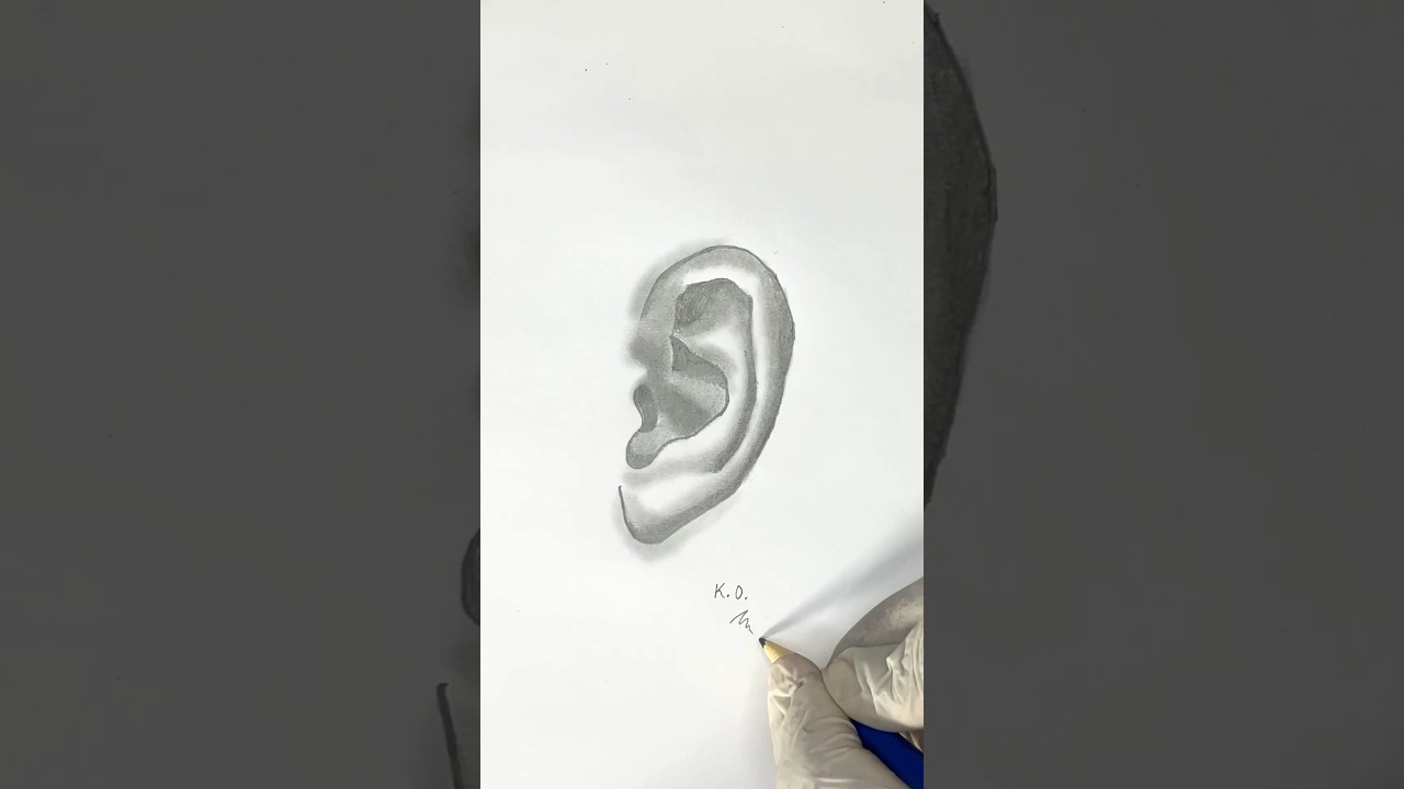 How To Draw A Realistic Ear In 1 Minute #art #howtodraw #drawing - YouTube