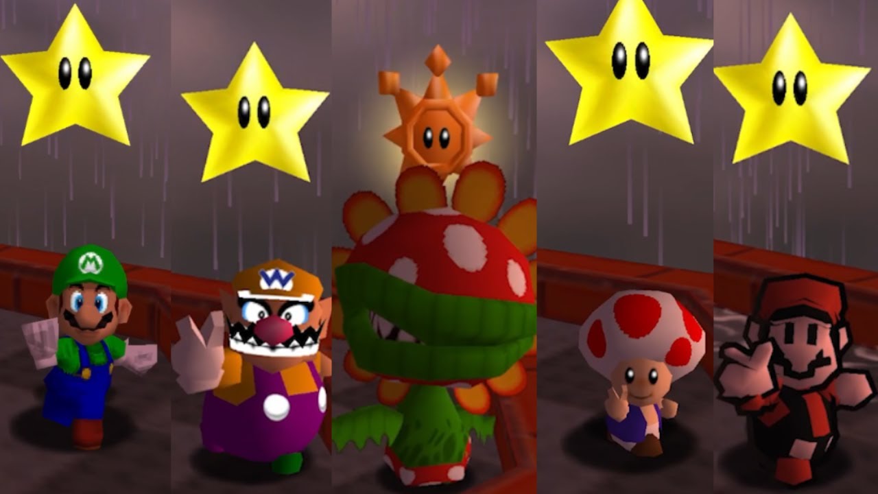 All Characters collecting Stars Animations in Super Mario 64 with ...