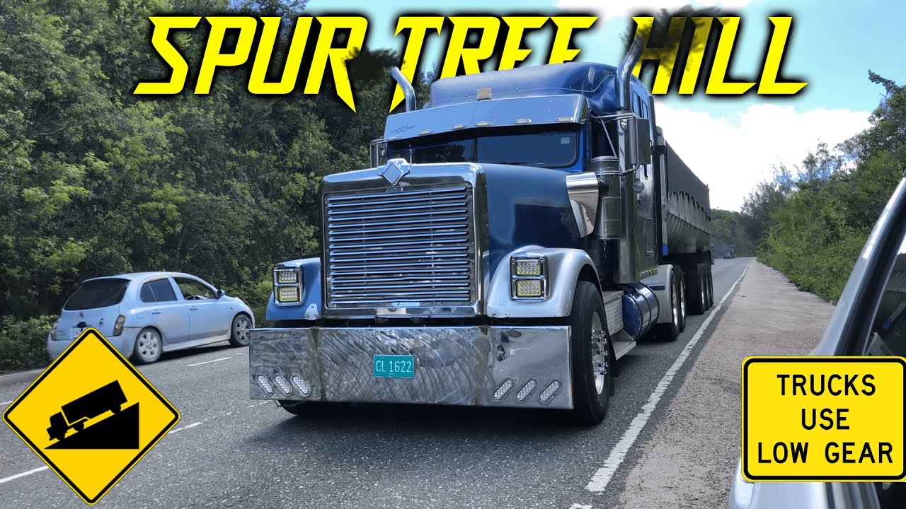 TRUCKS VS Jamaica's STEEPEST Hill | Spur Tree Hill - YouTube