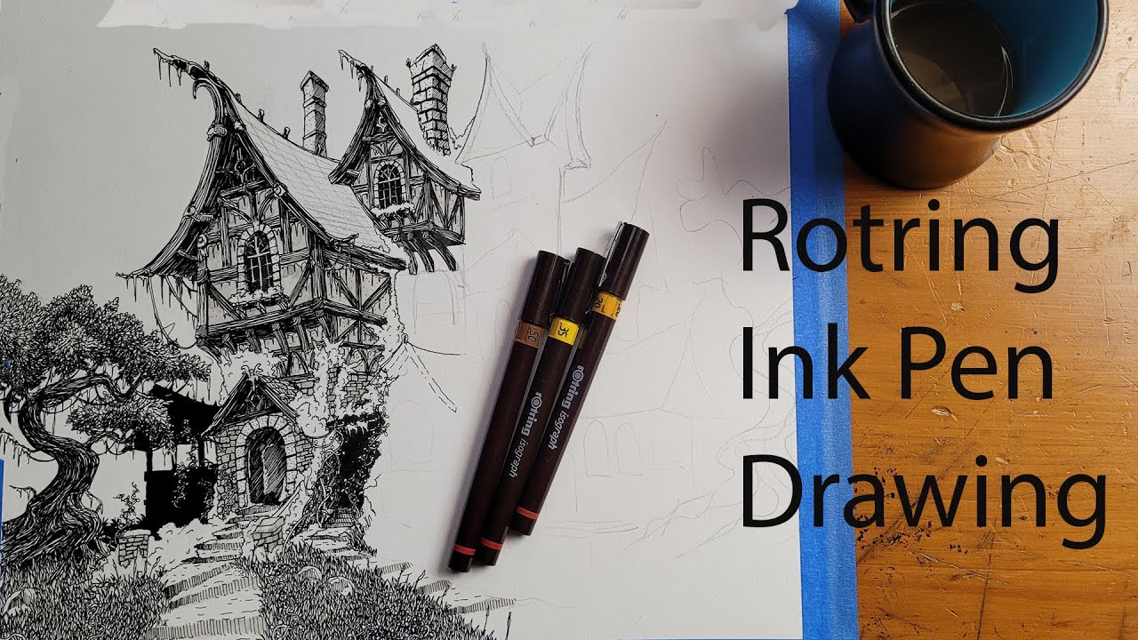 Rotring Ink Drawing PART2 - YouTube