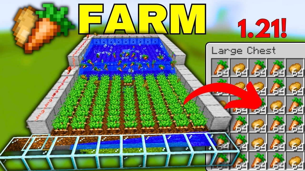 Semi-Automatic Crop Farm Minecraft 1.21- Tutorial - YouTube
