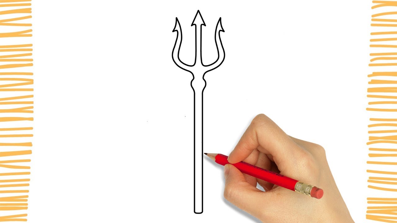 Como Desenhar um TRIDENTE I OBJETOS - YouTube
