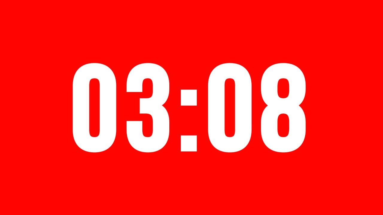 3 Minute 8 Second Timer With Alarm Without Music - YouTube
