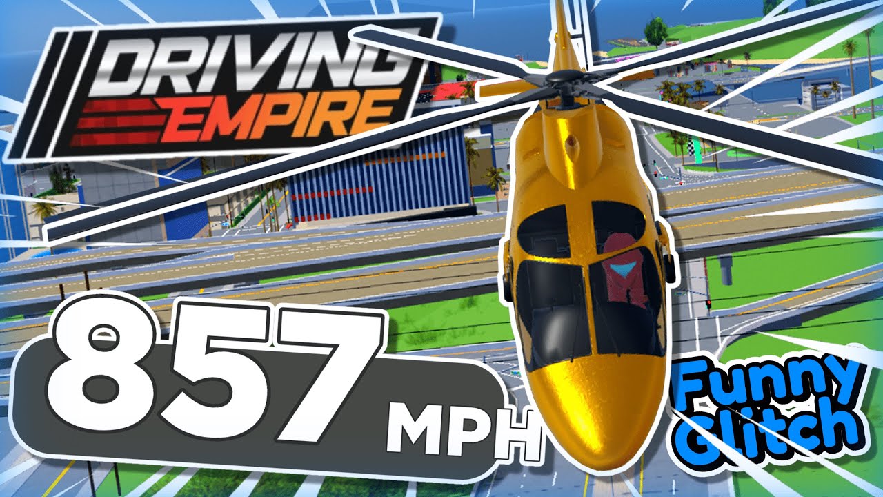 How to go **OVER 800 MPH** in Driving Empire!! (Funny Helicopter Glitch ...