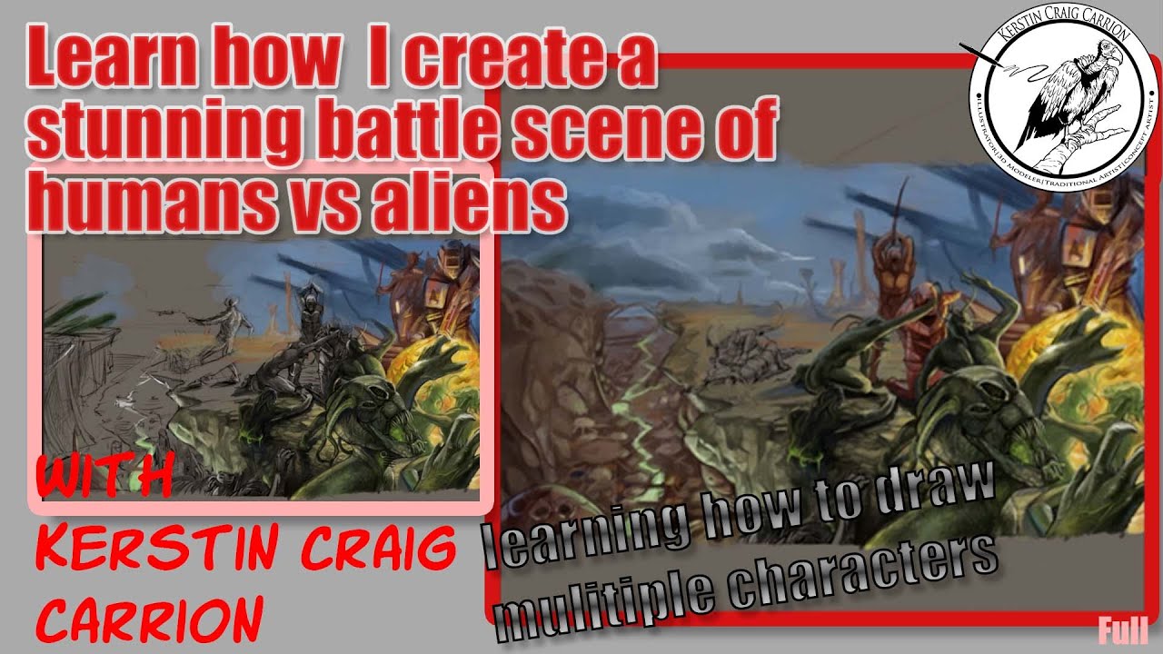 How I create a stunning battle scene of humans vs aliens | creating art ...