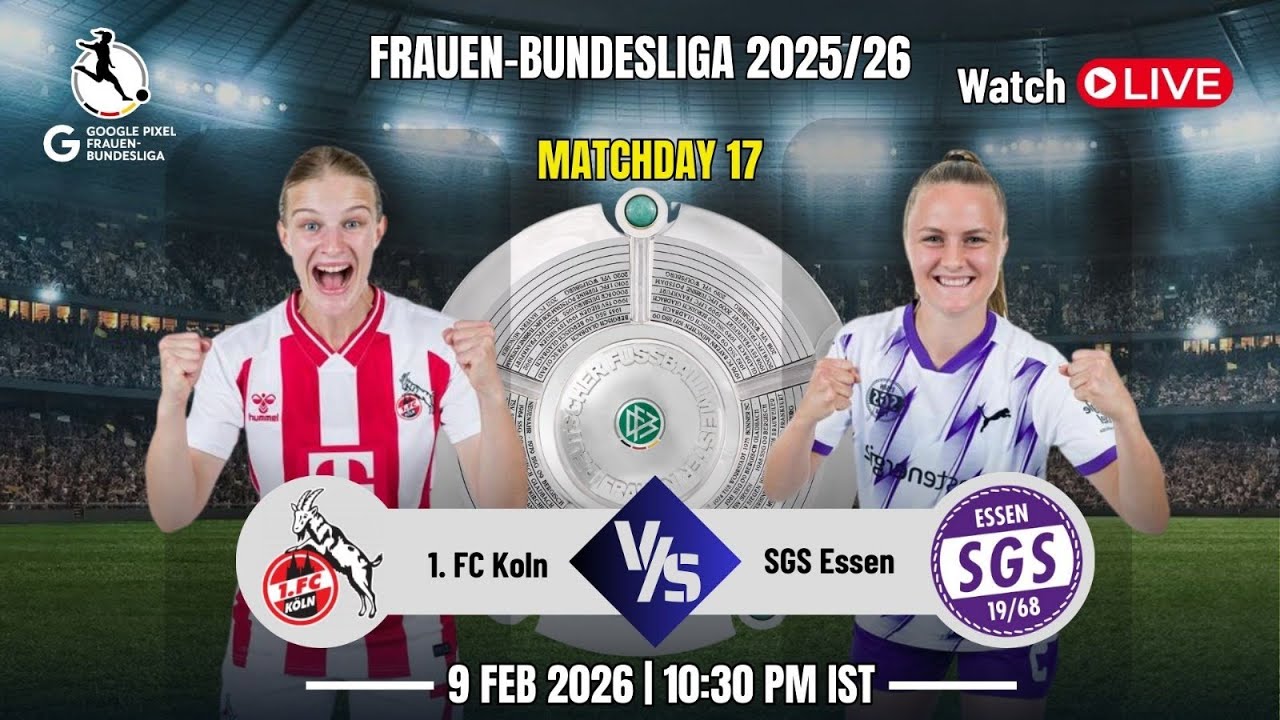 Football Match LIVE | 1.FC Köln Vs SGS Essen 2–1 in Essen | tv9 - YouTube