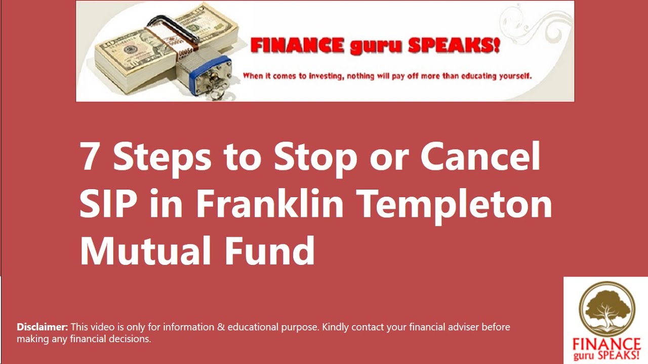 How to Cancel or Stop SIP in Franklin Templeton Mutual Fund एसआईपी को ...