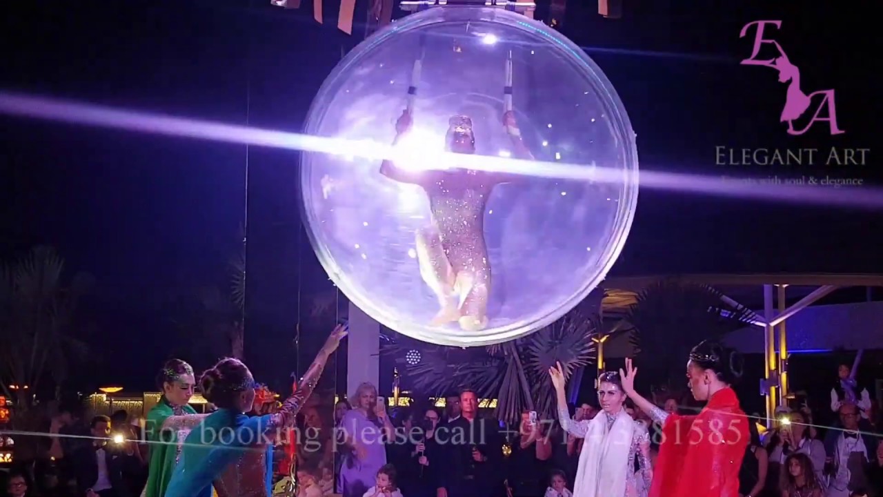 Birth of the Universe show with LED Aerial sphere acrobat in Dubai by ...