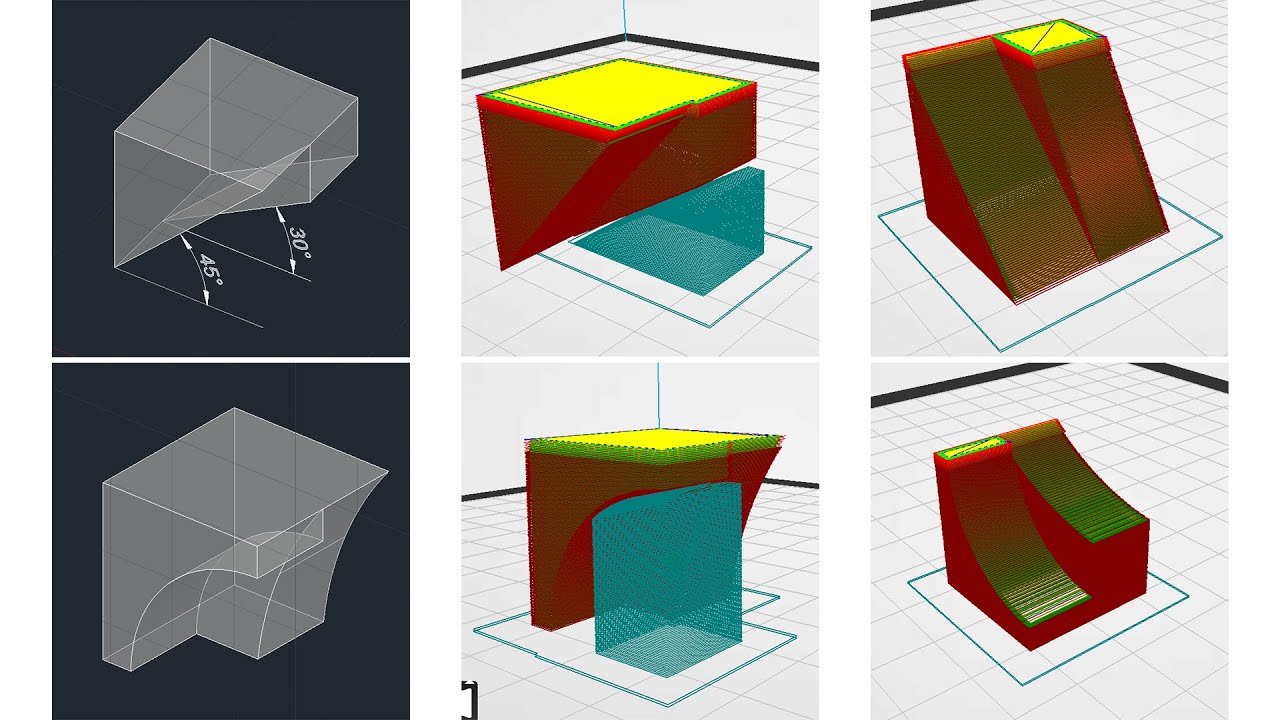 3d printing basics - avoiding overhang support structures - YouTube
