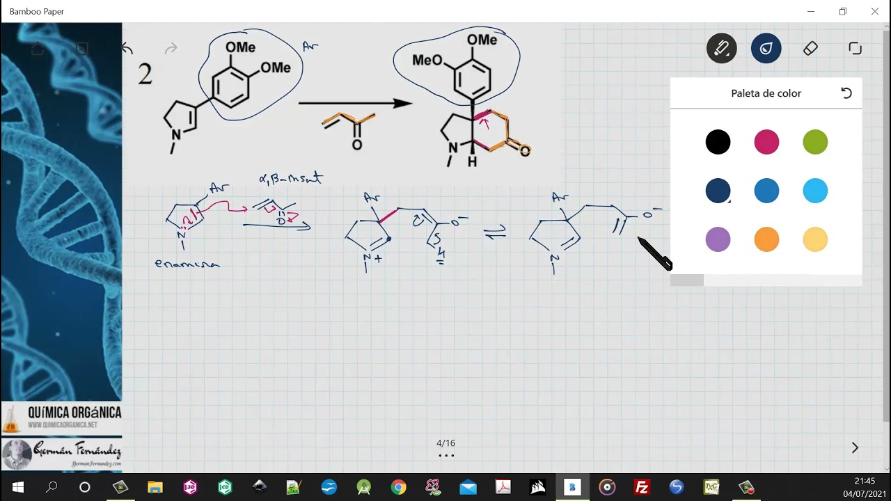 Mecanismo. Reacción tipo Michael con enamina - YouTube