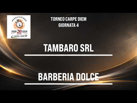 Torneo Carpe Diem 2026 Giornata 4: Tambaro SRL-Barberia Dolce