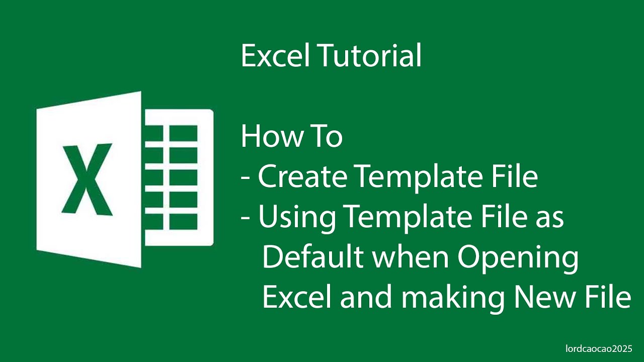 Creating Default Template File When Opening Excel YouTube Creating Default Template File When Opening Excel YouTube