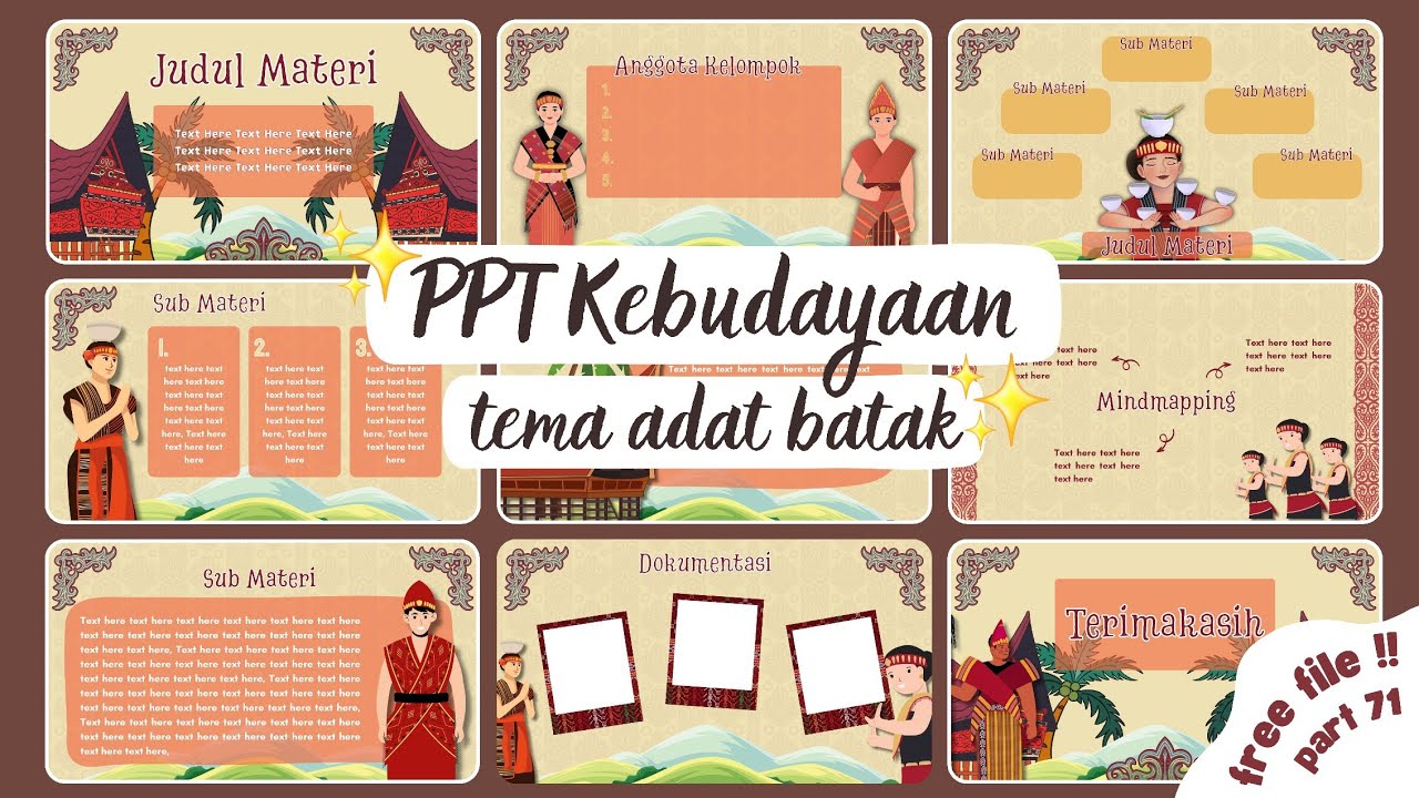 PPT Kebudayaan || tema adat Batak🌺🌴 ️ || FREE FILE !! - YouTube
