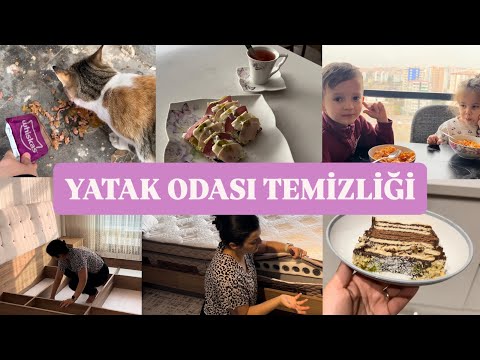 GÜNLÜK VLOG 🤍 YENİ YATAK GELDİ 👍🏻 YATAK ODASI TEMİZLİĞİ ✅ TEMİZLİK MOTİVASYON 💁🏻‍♀️ BİSKÜVİLİ PASTA