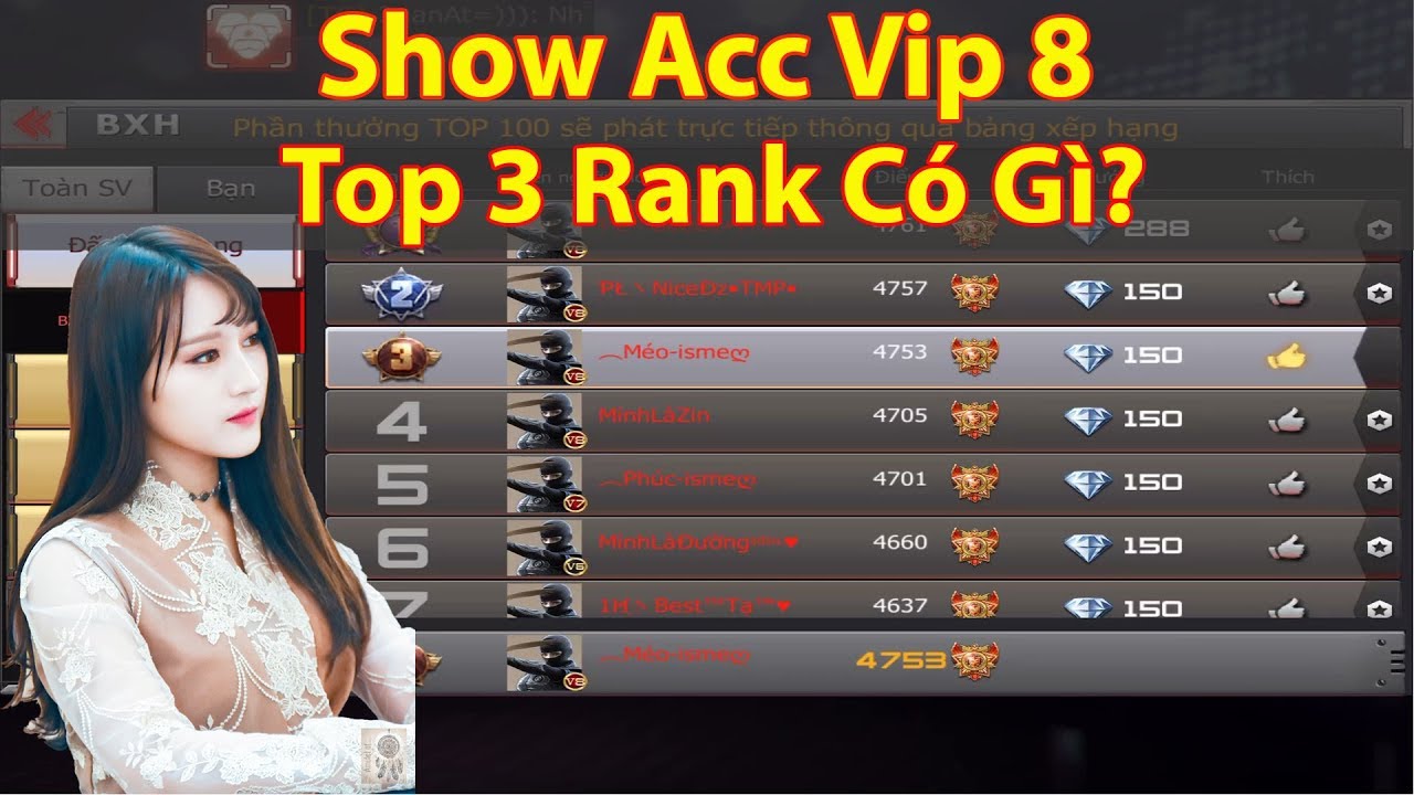 Bình Luận CFM/ CF Legends | Show Acc Vip 8 Của Top 3 Rank CFL Xem Có Gì ...