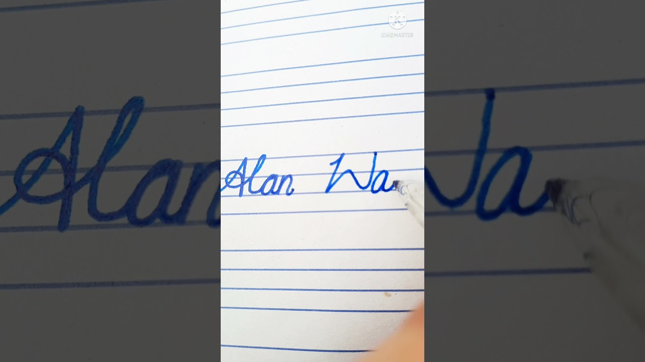 Learn To Write In Cursive Writing The Name Alan walker | How to Write ...