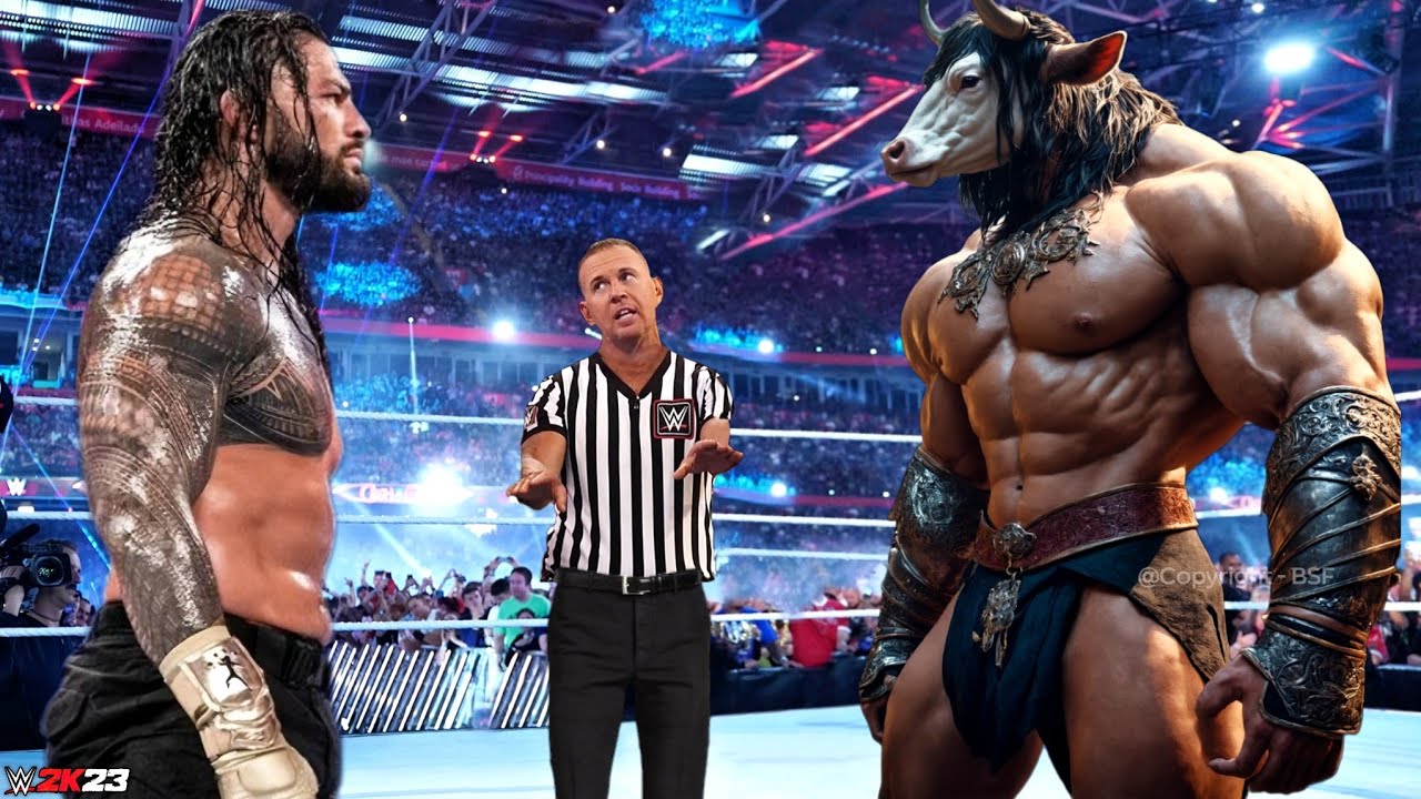 Full Match - Roman Reigns vs Crazy Fighter Cow | Iron Man Match 2023 ...