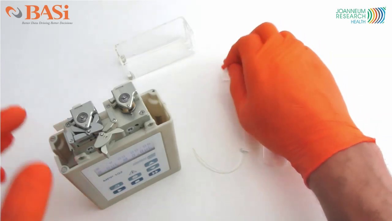 OFM Open Flow Microperfusion Tubing Set Insertion into Pump ...