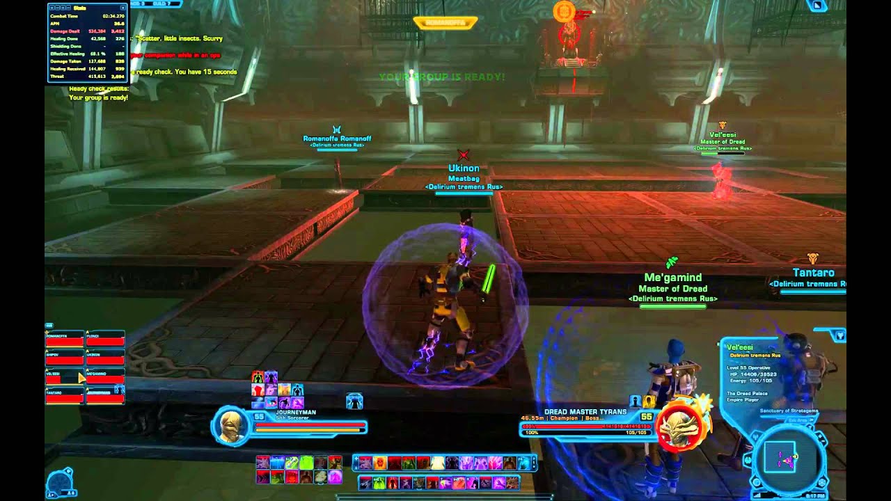 Swtor Bestia Tyrans Calphayus 8m NiM Sorc DPS PoV - YouTube