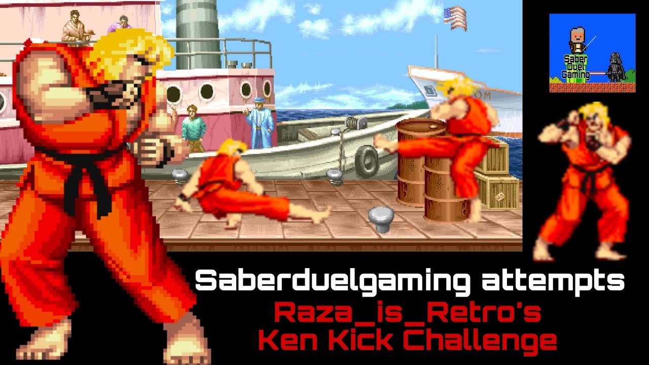 Saberduelgaming attempts @raza_is_retro Ken Kick Challenge - YouTube