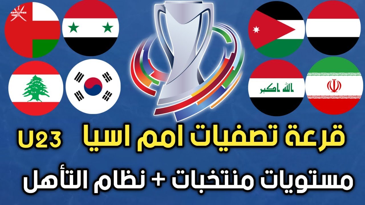 قرعة تصفيات امم اسيا تحت23سنة مستويات المنتخبات نظام التأهل موعد