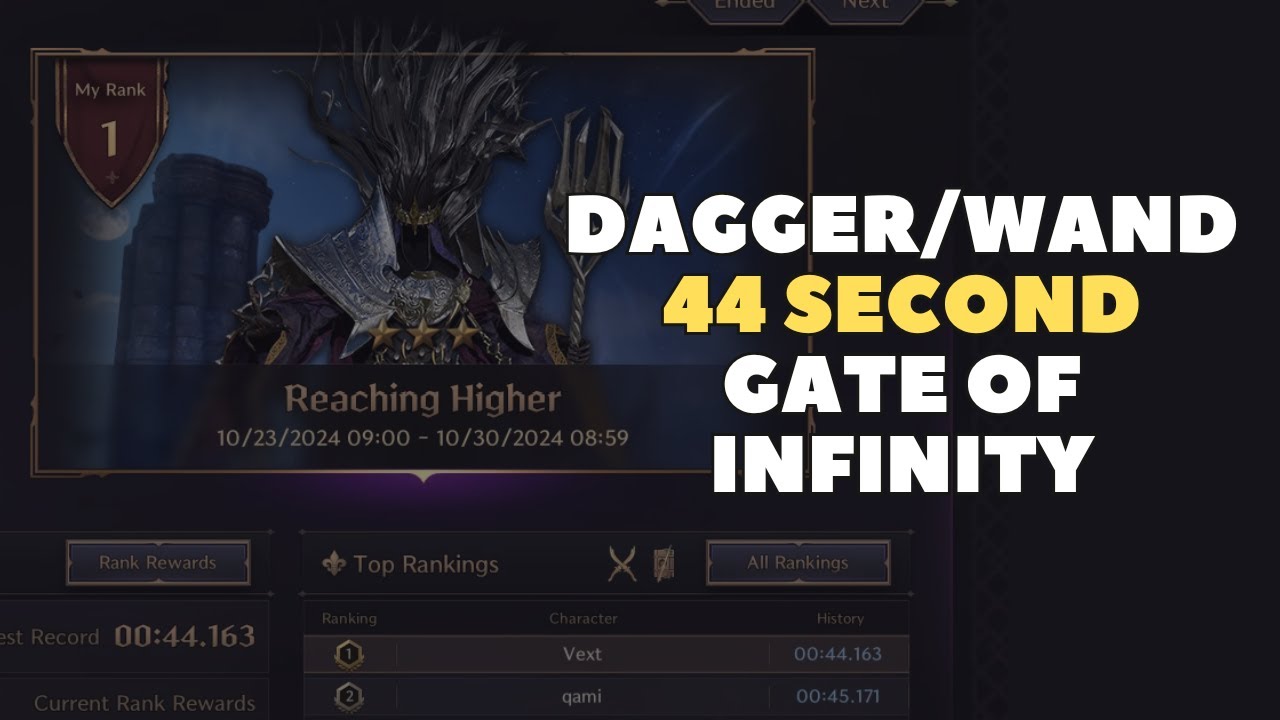 Reaching Higher Gate of Infinity 44 Seconds Dagger/Wand - YouTube